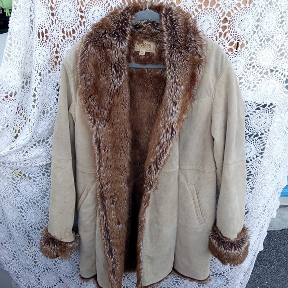 Wilsons Leather | Jackets & Coats | Wilsons Leather Suede Faux Fur Boho ...